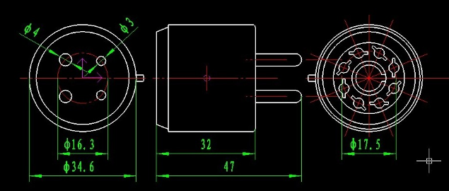 Octal to 4pin tube socket Adapter
